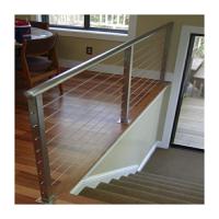 China Stone patio railing staircase with wire railing galvanized metal fence tension wire for sale