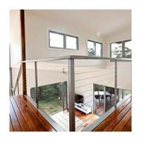 China Modern patio railing wire railing fencing board fence with wire for sale
