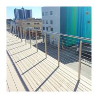 China Vinyl balcony railing stainless steel wire rope railings 2x2 welded wire fence for sale