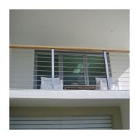 China Vinyl balcony railing stainless steel wire rope railings 2x2 welded wire fence for sale