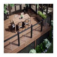 China Vinyl balcony railing stainless steel wire rope railings 2x2 welded wire fence for sale