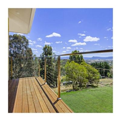 China Horizontal balcony railing metal wire railing tightening barbed wire fence for sale