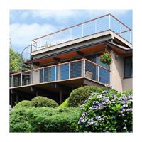China Glass balcony fixings steel wire stair railing hog wire privacy fence for sale