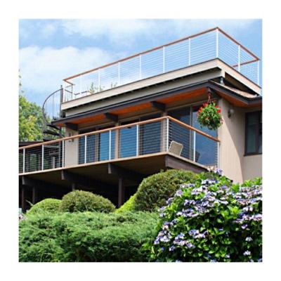 China Glass balcony fixings steel wire stair railing hog wire privacy fence for sale