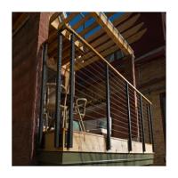 China Curved balcony railing stainless wire railing system putting up barbed wire fence for sale