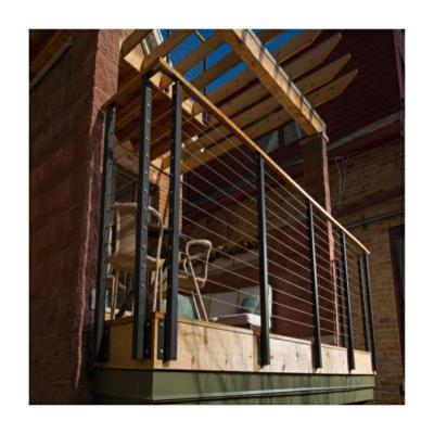 China Curved balcony railing stainless wire railing system putting up barbed wire fence for sale