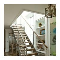 China Powder coated stair railings cable stair railing diy wire gate fence for sale