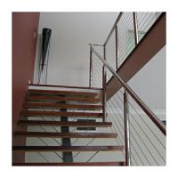 China Outdoor stair balustrade cable fence supplies green vinyl coated wire fencing for sale