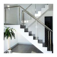 China Powder coated aluminum stair railings cable railing pictures wire fencing near me for sale