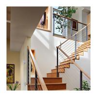 China Outdoor stair banister vertical cable railing systems cedar post barbed wire fences for sale