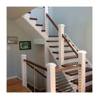 China Pvc stair railing stair cable system barbless wire fence for sale