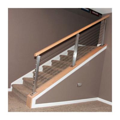 China Handrail outdoor stairs how to install cable wire railing chain link fence bottom wire for sale