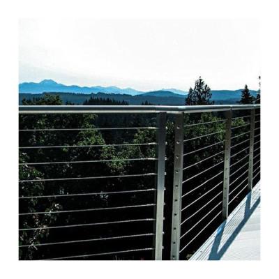 China Flat roof handrail systems aluminum cable deck railing page wire fencing for sale