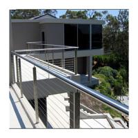 China Roof terrace balustrade post and cable railing plastic wire fencing for sale
