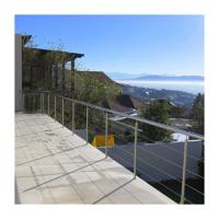 China Non penetrating roof railing tension cable deck railing 12 gauge fence wire for sale