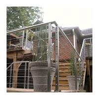 China X porch railing deck railing wire cable cost chain link fence with barbed wire for sale