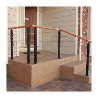 China Front porch banister cable handrail hardware black vinyl coated welded wire fencing for sale