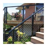 China Outdoor porch railing airline cable railing black welded wire fence for sale