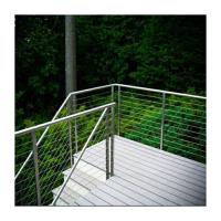 China Horizontal porch railing stainless deck cable black wire fence for sale