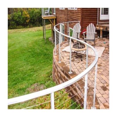 China Handrails for porch steps metal cable railing systems wire garden fence for sale