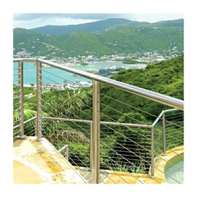 China Porch step railing metal cable deck railing build wire garden fence for sale