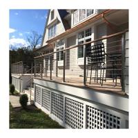 China Wrought iron porch railing patio cable railing rail and wire fence for sale
