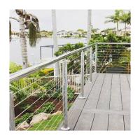 China Veranda porch railings steel cable deck railing systems wire fence sections for sale