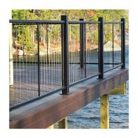 China Deck with railing wire rope cable railing tensioner 3 wire fence for sale