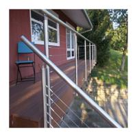 China Metal porch handrails residential cable railing post and rail fence with wire for sale