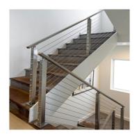 China Flooring Mounted Cable Wire Railing Interior Stair Spindles Electric Fence Wire Types for sale