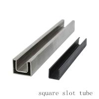 China 2023 Stainless Steel 304 316L Square Handrail Slot Pipe Railing Balustrade Top Tube for sale