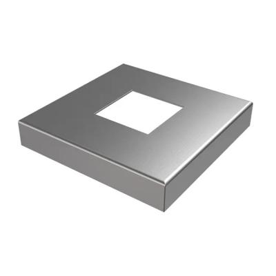 China Deck Stainless Steel Balustrade Square Railing Post Flange Base Cover for sale