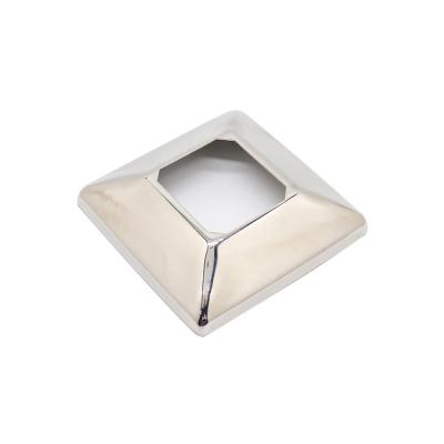China Decoration Floor Side Post Tube Square Handrail Base Plate Cover Stair Railing Pipe Base Cover for sale
