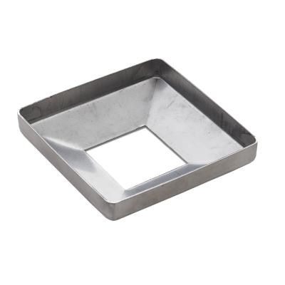 China Decoration Floor Post Tube Square 40 50Mm Handrail Base Plate Cover Stair Railing Pipe Base Cover for sale