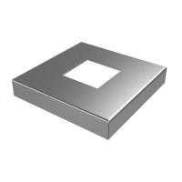 China Decoration Floor Post Tube Square 40 50Mm Handrail Base Plate Cover Stair Railing Pipe Base Cover for sale