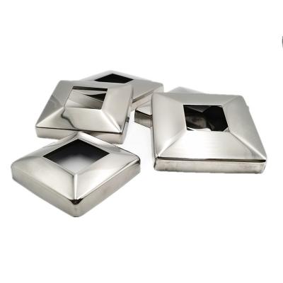 China Stair Balustrade Accessories Stainless Steel Railing Base Square Flange Cover for sale
