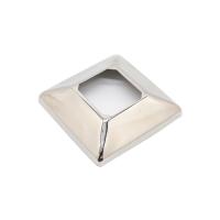 China Satin Finish Square Rail Base Plate Flange Sus 304 Stainless Steel Cable Railing Post Foot Cover for sale