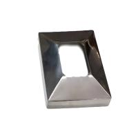 China Satin Finish Square Rail Base Plate Flange Sus 304 Stainless Steel Cable Railing Post Foot Cover for sale