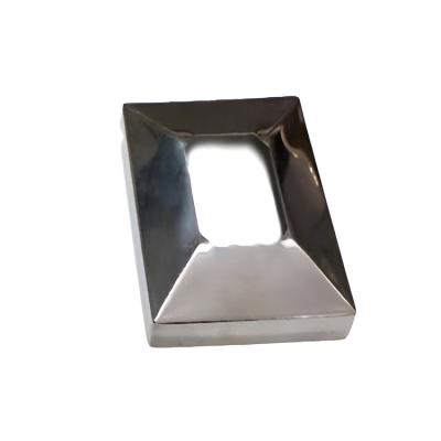 China Foshan Railing Fittings Factory Square 304 316 Stainless Steel Railing Fence Post Base Cover for sale