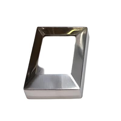 China 304 316 Satin Stainless Steel Hardware Accessories Square Base Cover For Square Newel Post for sale
