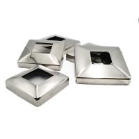 China 304 316 Stainless Steel Matt Black Hardware Accessories Square Base Cover For Square Newel Post for sale