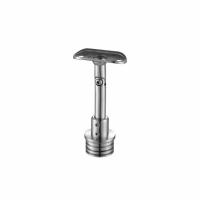 China Satin Nickel Finish Stair Railing Fittings Fence Handrail Holder Balusters Bracket Support for sale