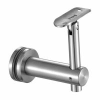 China Glass Railing Balustrade Handrail Holder Stainless Steel Glass Mounted Handrail Brackets for sale
