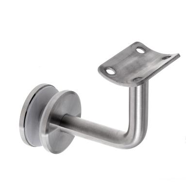 China Custom Glass Railing Holder Hardware Handrail Bracket Vertical Stainless Steel Handrail Fittings for sale