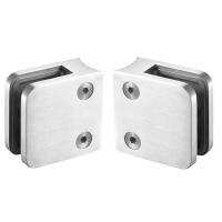 China Square Glass Adapter Balcony Glass Railing Clip Handrail Clamps 45*45 Mm Clamps Clip for sale