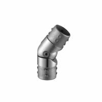China Round Handrail Connector Adjustable Handrail Corner Stair Railing Stainless Steel Angle Elbow Connector for sale