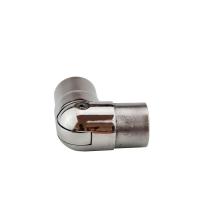China Round Handrail Connector Adjustable Handrail Corner Stair Railing Stainless Steel Angle Elbow Connector for sale