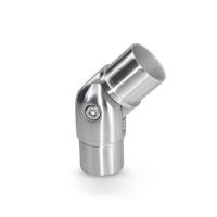 China Round Handrail Connector Adjustable Handrail Corner Stair Railing Stainless Steel Angle Elbow Connector for sale