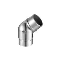 China Round Handrail Connector Adjustable Handrail Corner Stair Railing Stainless Steel Angle Elbow Connector for sale