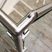 China Round Handrail Connector Adjustable Handrail Corner Stair Railing Stainless Steel Angle Elbow Connector for sale